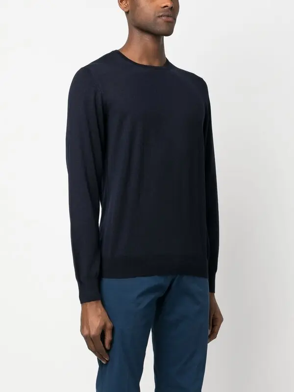 LARDINI Fine-knit Wool Sweatshirt - Blue