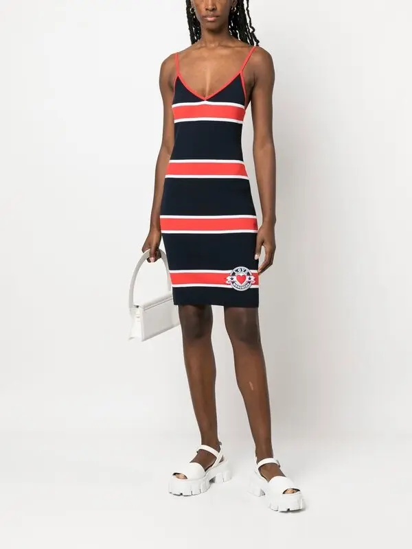 Moschino Striped Ribbed Dress