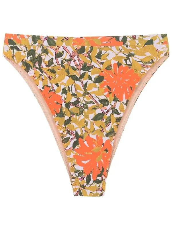 CLUBE BOSSA Floral-print Bikini Bottom - Orange