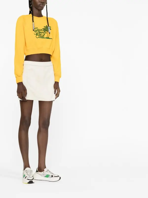 Palm Angels Bull Denim Miniskirt