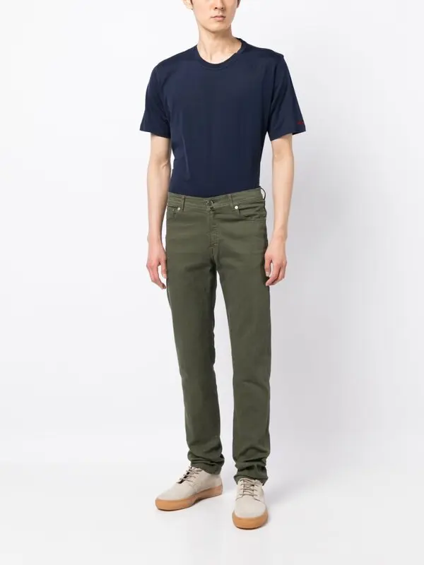 Kiton Logo-embroidered Short-sleeve T-shirt - Blue