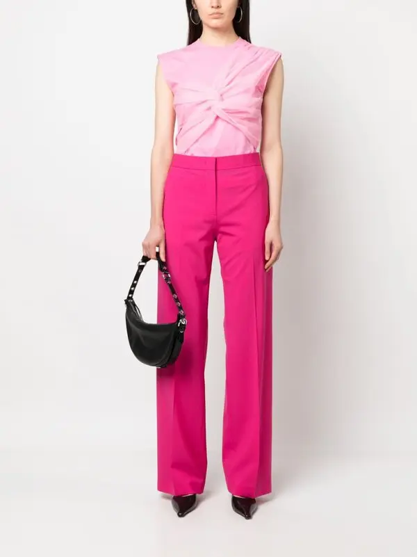 MSGM High-waisted Wide-leg Trousers