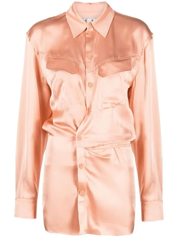 Off-White Twist-detail Shirt Dress