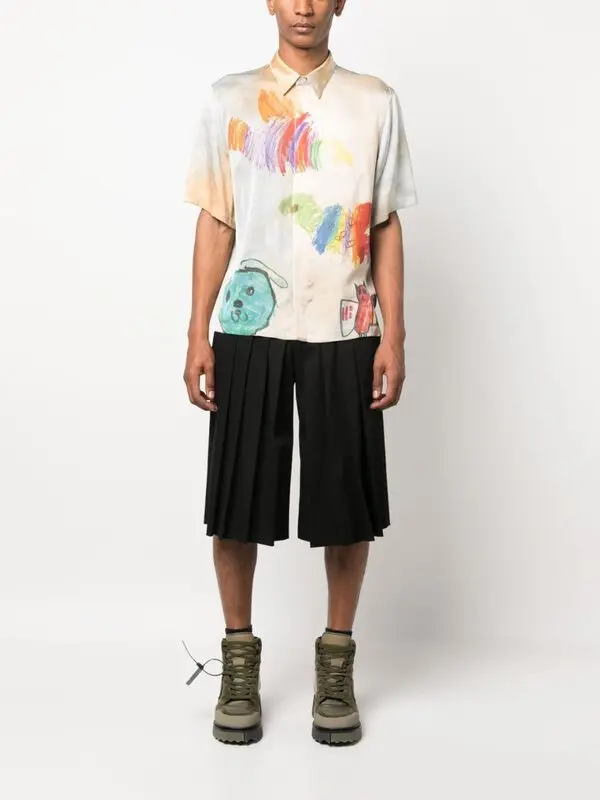 Off-White Cartoon-print Short-sleeved Shirt
