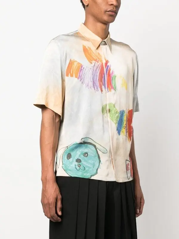 Off-White Cartoon-print Short-sleeved Shirt