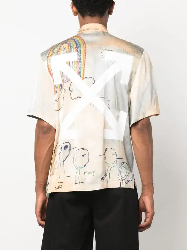 Off-White Cartoon-print Short-sleeved Shirt