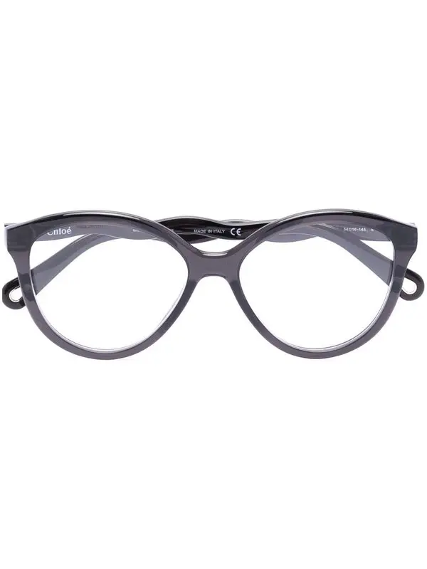 Chloé Wave-arm Round-frame Eyeglasses
