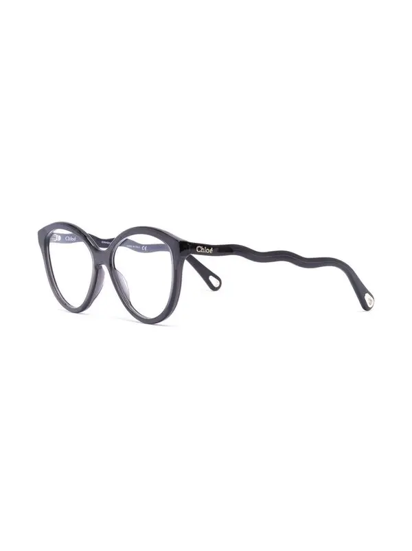 Chloé Wave-arm Round-frame Eyeglasses