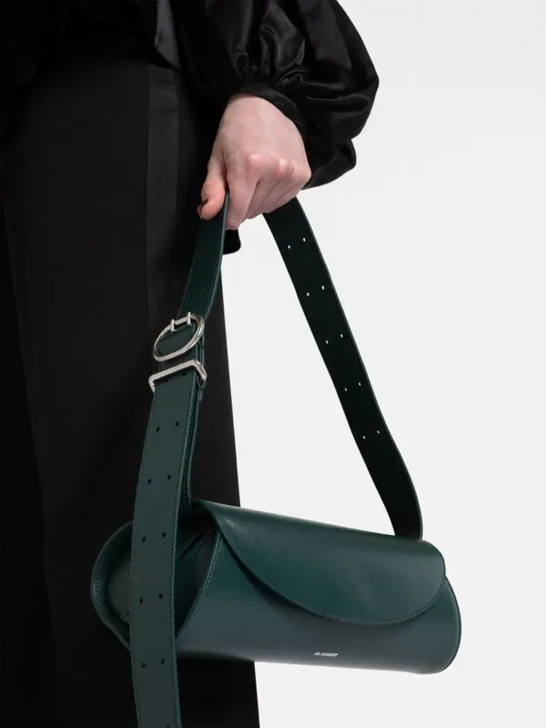 JIL SANDER Cannolo Leather Shoulder Bag