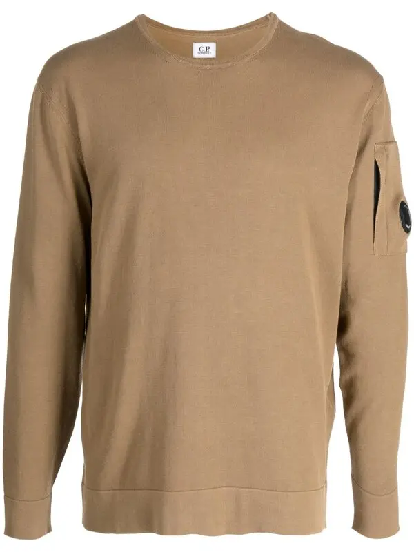 C.P. COMPANY Crew Neck Cotton Sweatshirt - Brown