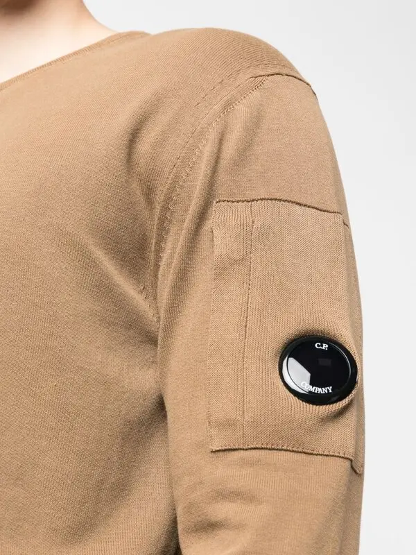 C.P. COMPANY Crew Neck Cotton Sweatshirt - Brown