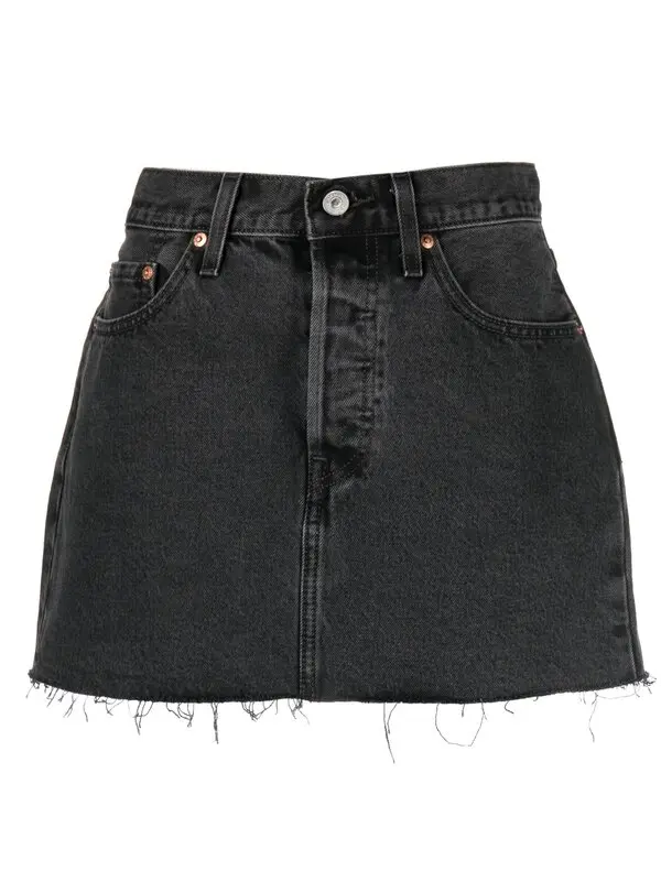 LEVI'S Logo-patch Denim Mini Skirt - Black