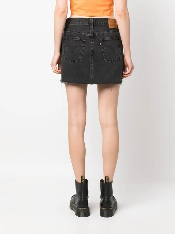 LEVI'S Logo-patch Denim Mini Skirt - Black
