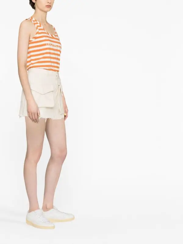 Moncler Striped Logo-print Tank Top - Orange