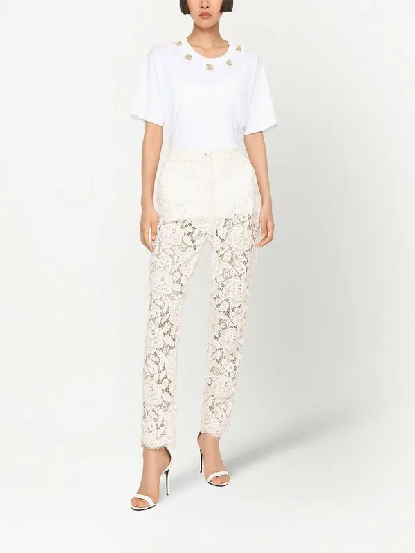Dolce & Gabbana Floral-lace Trousers