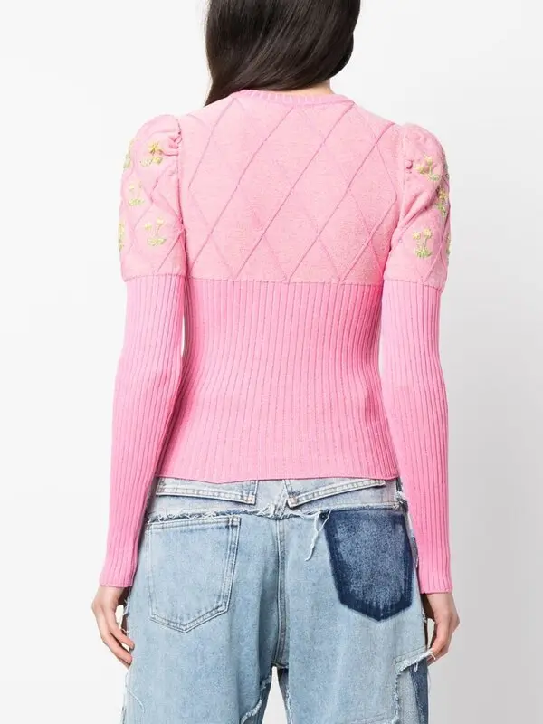 CORMIO Long-sleeve Knitted Top - Pink