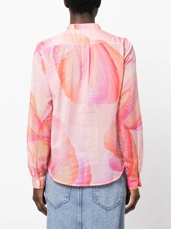FORTE_FORTE Star-print Long-sleeve Shirt - Pink