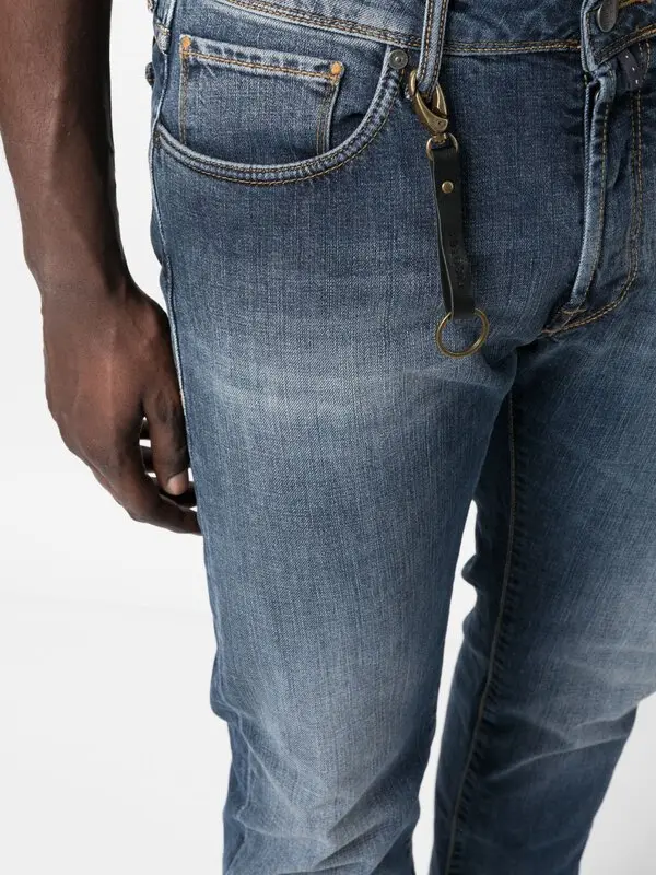 Incotex Straight-leg Jeans With Keyring - Blue