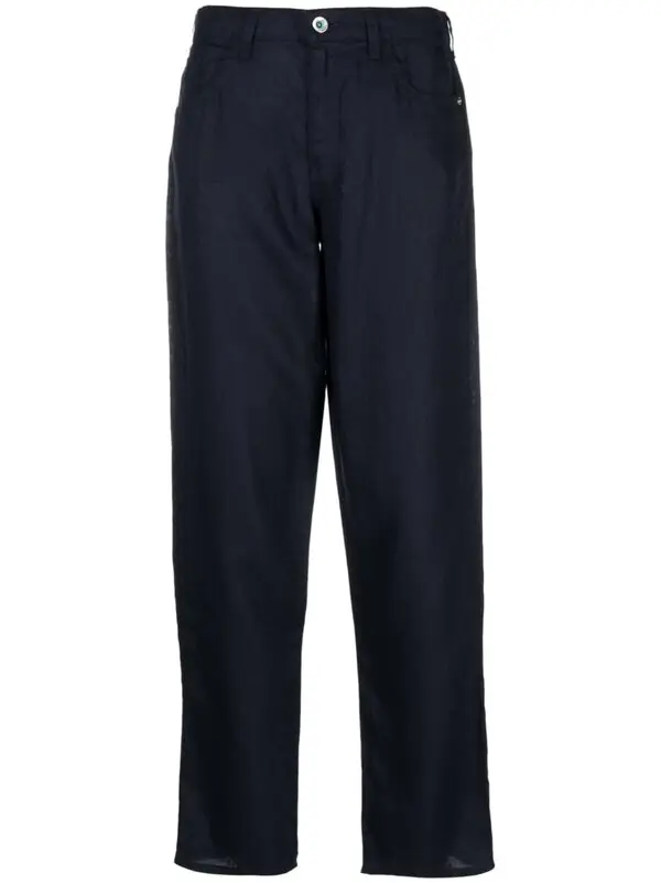 Emporio Armani Straight-leg Linen Trousers