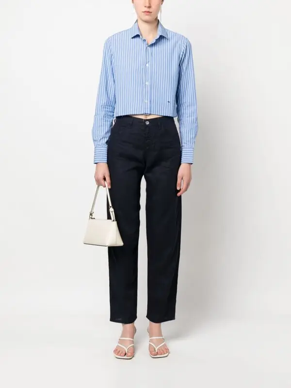 Emporio Armani Straight-leg Linen Trousers