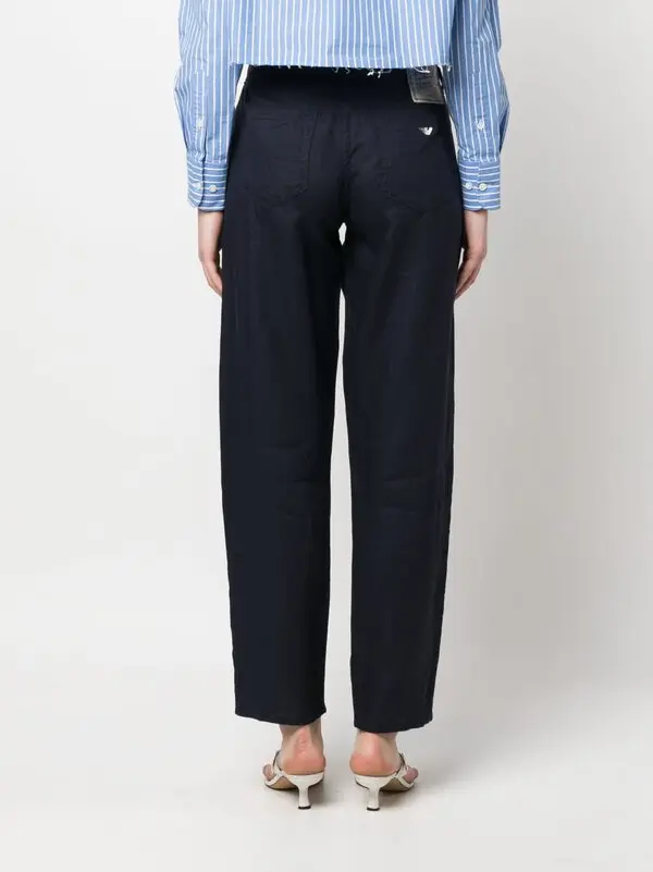 Emporio Armani Straight-leg Linen Trousers