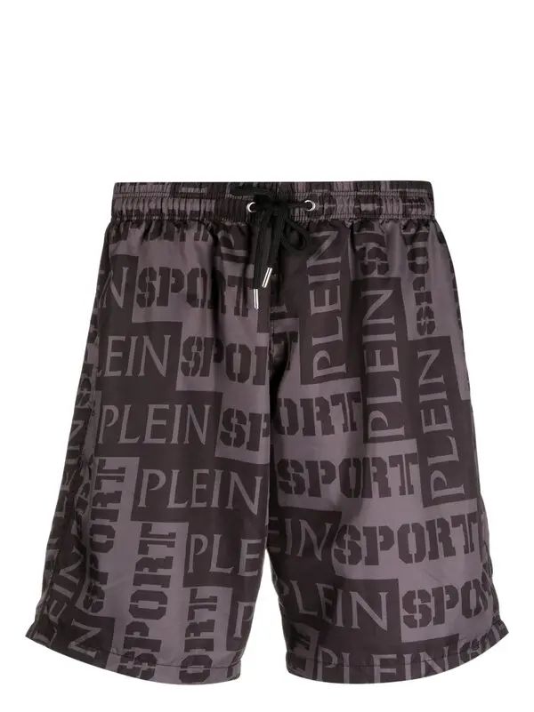 PLEIN SPORT Logo-print Swim Shorts - Black