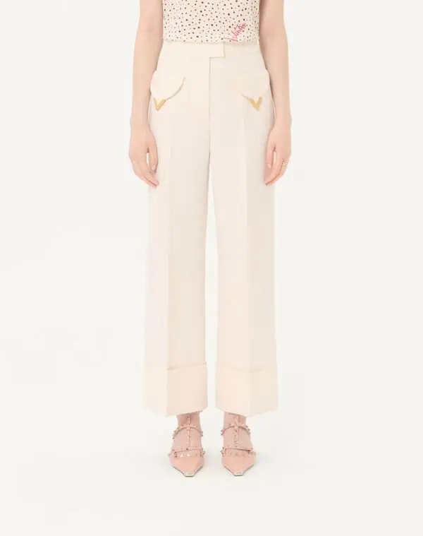 Valentino Garavani Crepe Couture Trousers - Vanilla