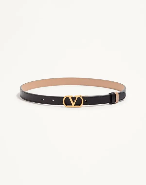 Valentino Garavani Vlogo Signature Reversible Belt - Black/pink