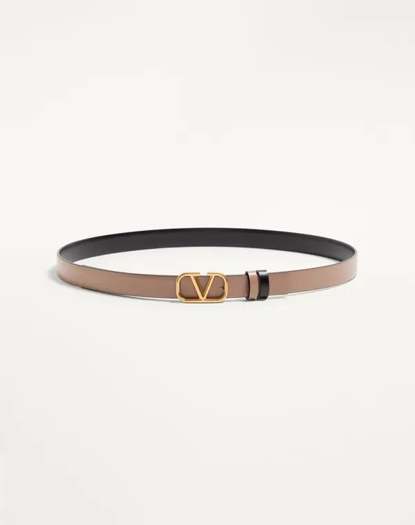 Valentino Garavani Vlogo Signature Reversible Belt - Smokey Brown/black