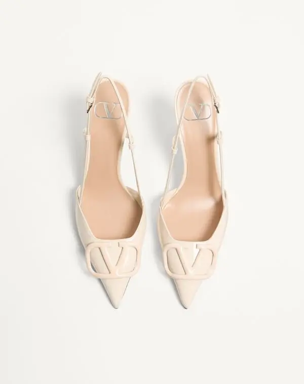 VALENTINO GARAVANI WITH UNDERCOVER Garavani Vlogo Signature Slingback Pumps - Light Ivory
