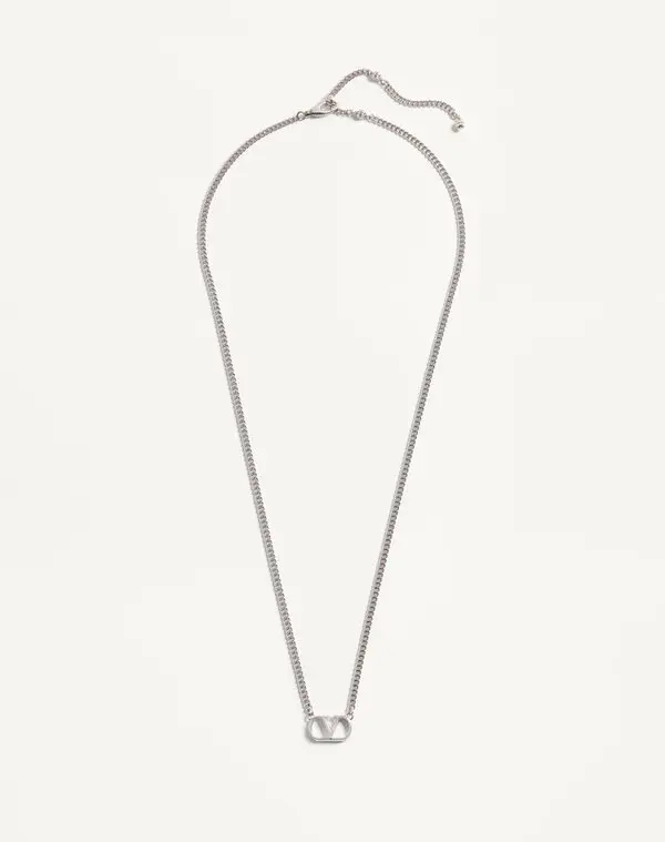Valentino Garavani Vlogo Signature Metal Necklace - Transparent