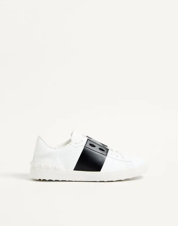 Valentino Garavani Calfskin Open Sneakers - White/ Black