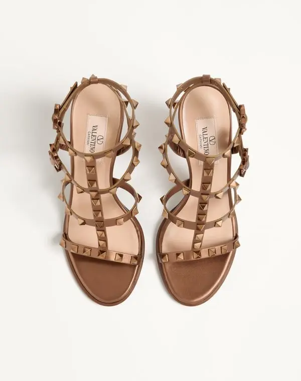 Valentino Garavani Rockstud 90mm Ankle Strap Sandals - Bronze