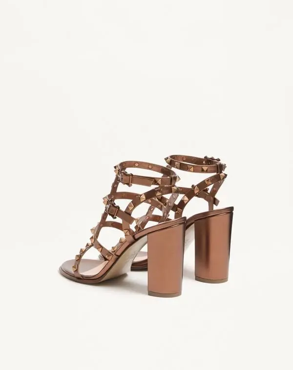 Valentino Garavani Rockstud 90mm Ankle Strap Sandals - Bronze