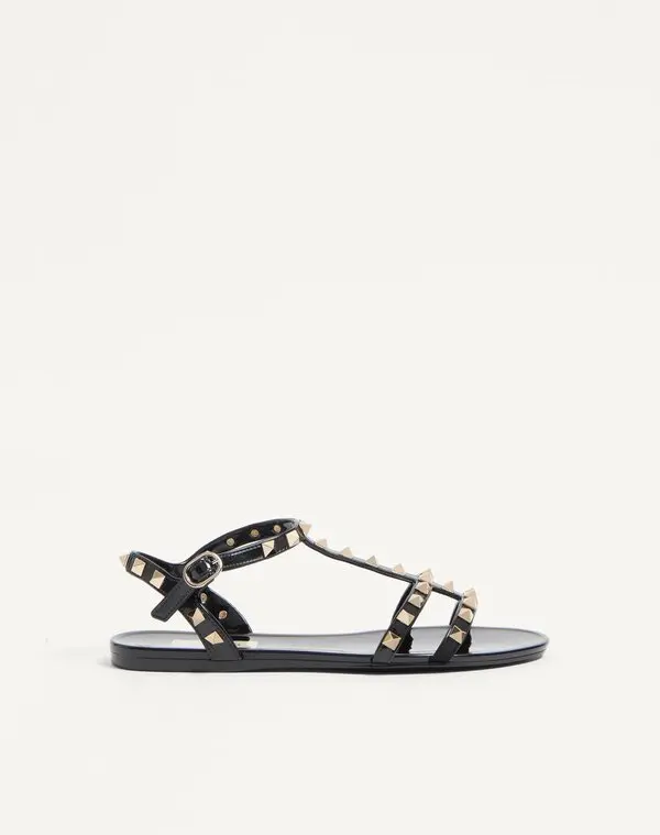 Valentino Garavani Rockstud Flat Sandals - Black