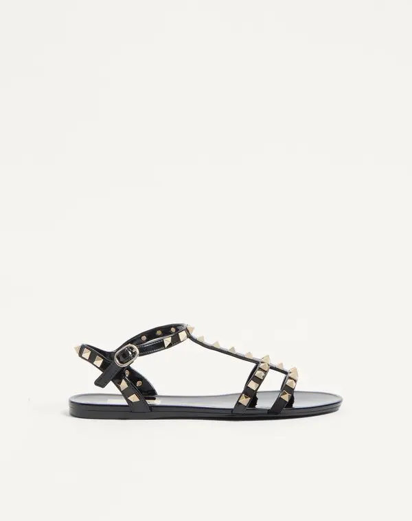 Valentino Garavani Rockstud Flat Sandals - Black