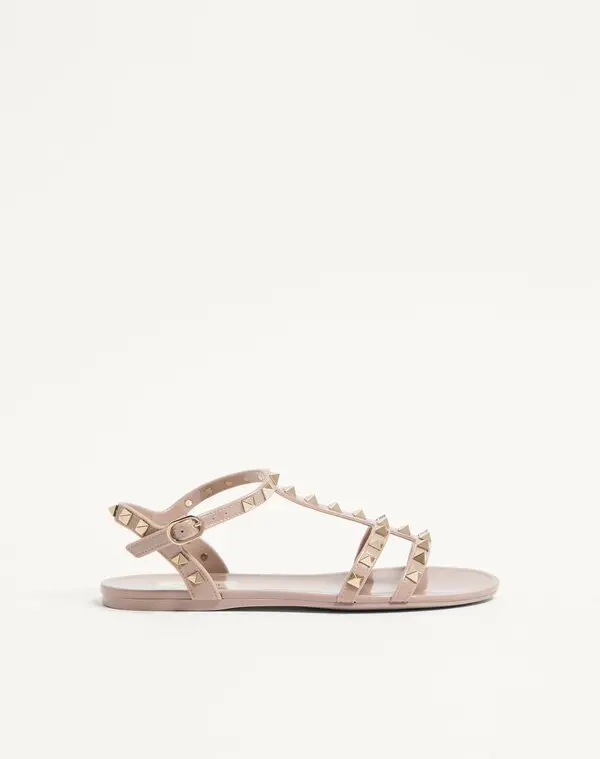 Valentino Garavani Rockstud Flat Sandals - Poudre