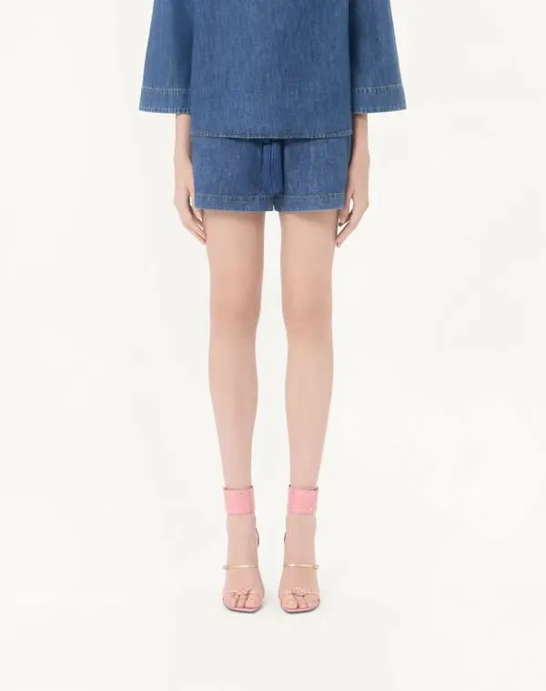 Valentino Garavani Chambray Shorts - Blue