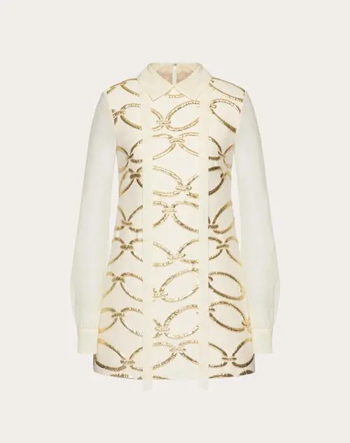 Valentino Garavani Chain 1967 Short Brocade Dress In White/Gold - 30% Off |  Editorialist