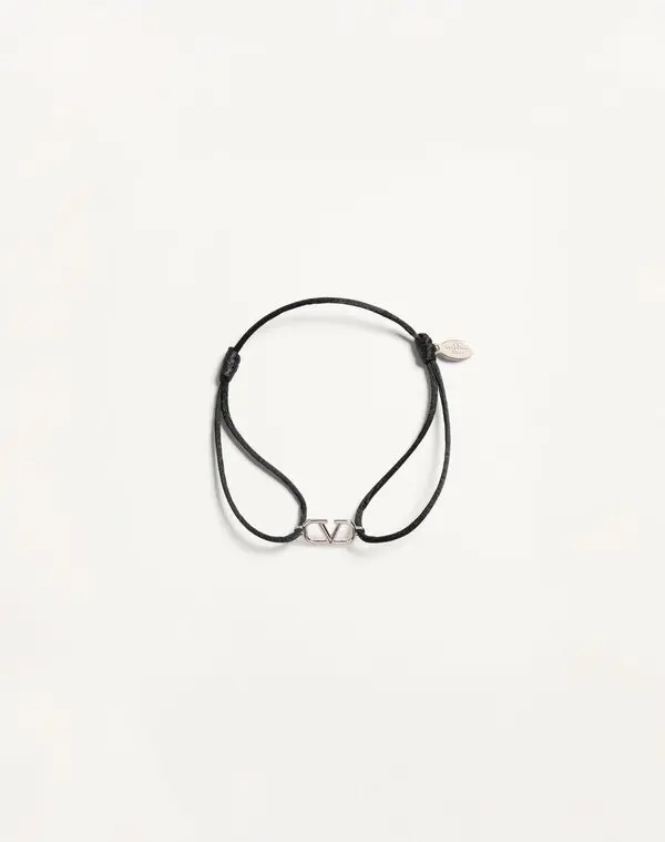 Valentino Garavani Vlogo Signature Cotton Bracelet - Black