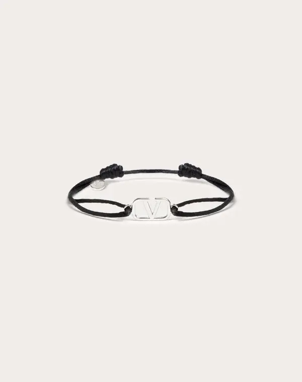 Valentino Garavani Vlogo Signature Cotton Bracelet - Black