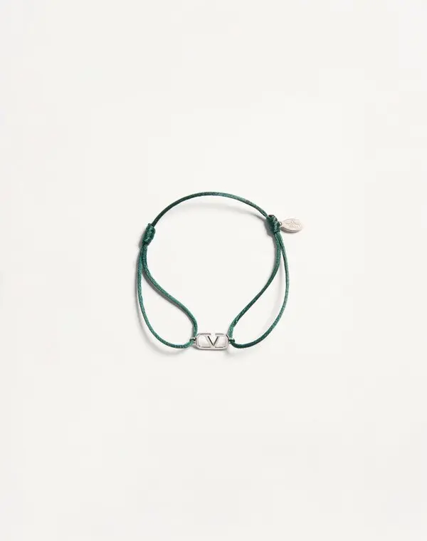 Valentino Garavani Vlogo Signature Cotton Bracelet - English Green