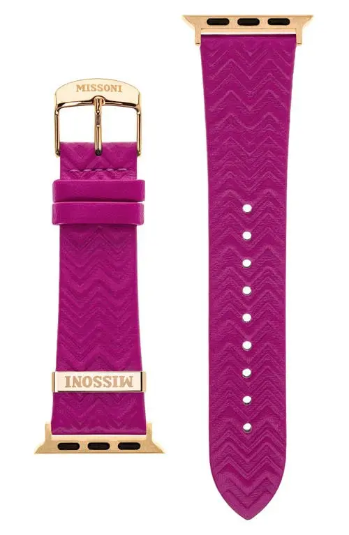 Missoni Zigzag Embossed Leather Apple Watch® Band - Pink