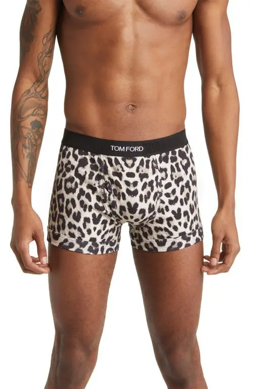 TOM FORD Print Boxer Briefs - Snow Leopard