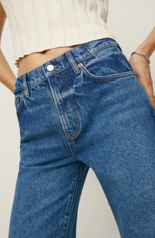 REFORMATION Val Baggy Straight Leg Jeans - Pelican