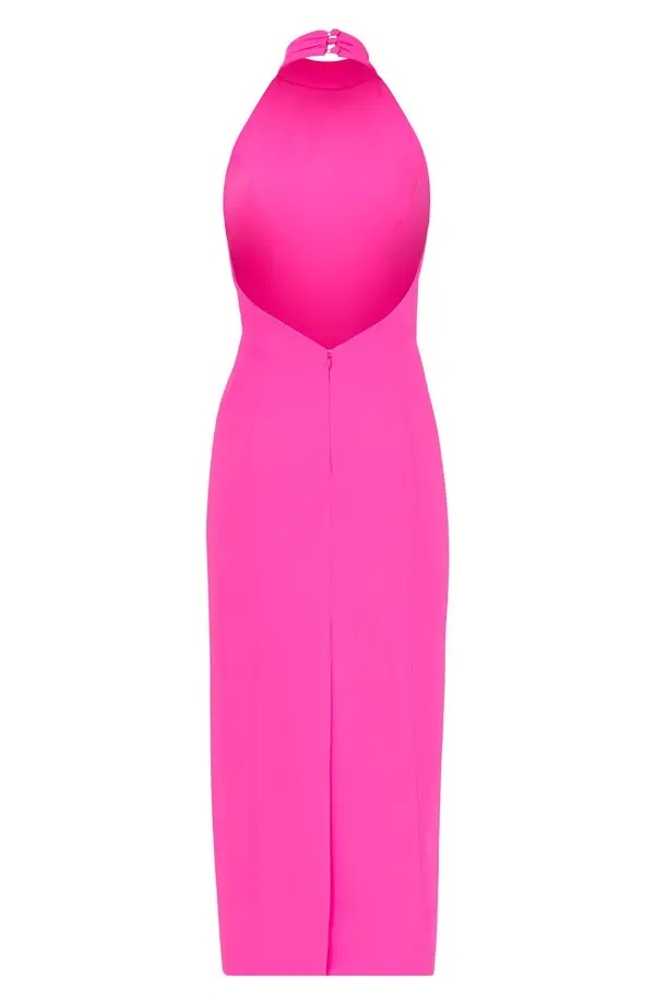 Milly Noor Cady Midi Dress - Barbie Pink | Editorialist