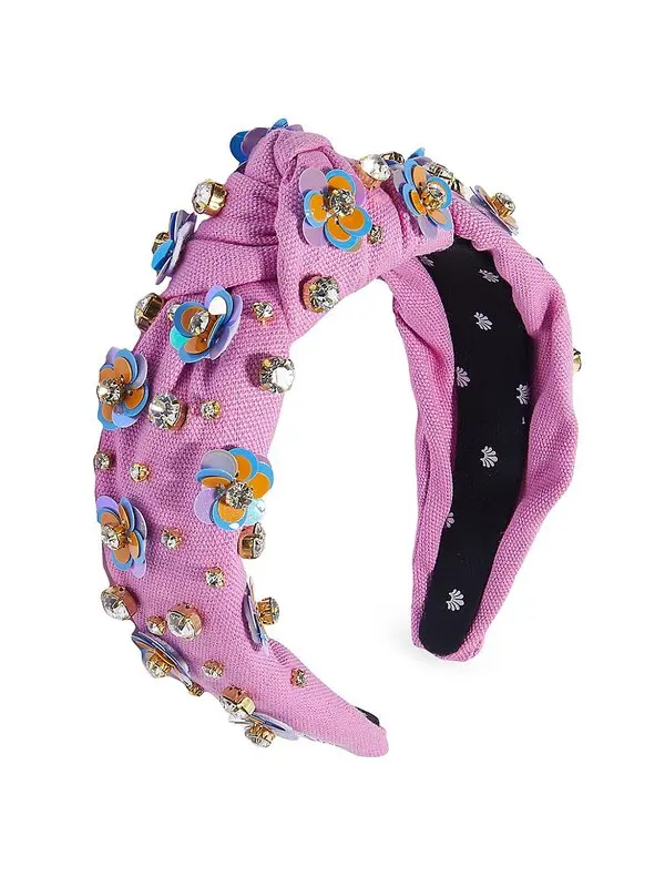 Lele Sadoughi Zinnia Crystal Paillette Knotted Headband In  display picture 3