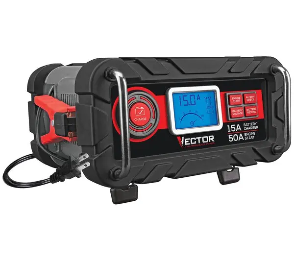 VECTOR Bc15bv 15 Amp 12v Battery Charger W/ Eng Ne Start - One-color