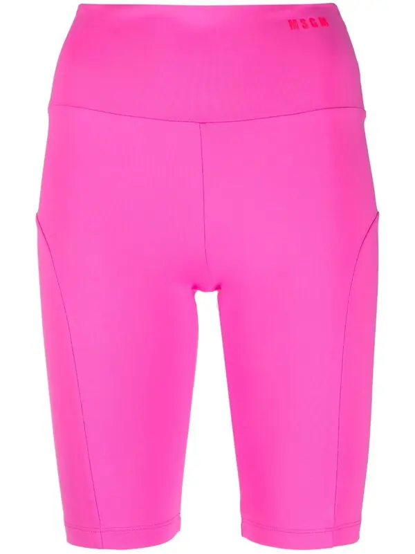 MSGM High-waist Stretch Shorts - Pink
