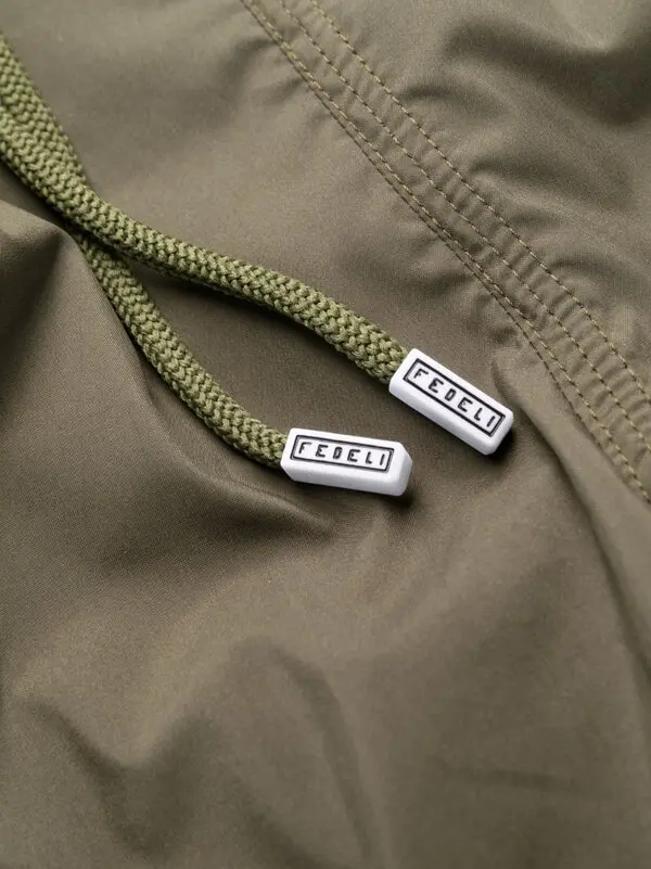Fedeli Logo-patch Swim Shorts - Green
